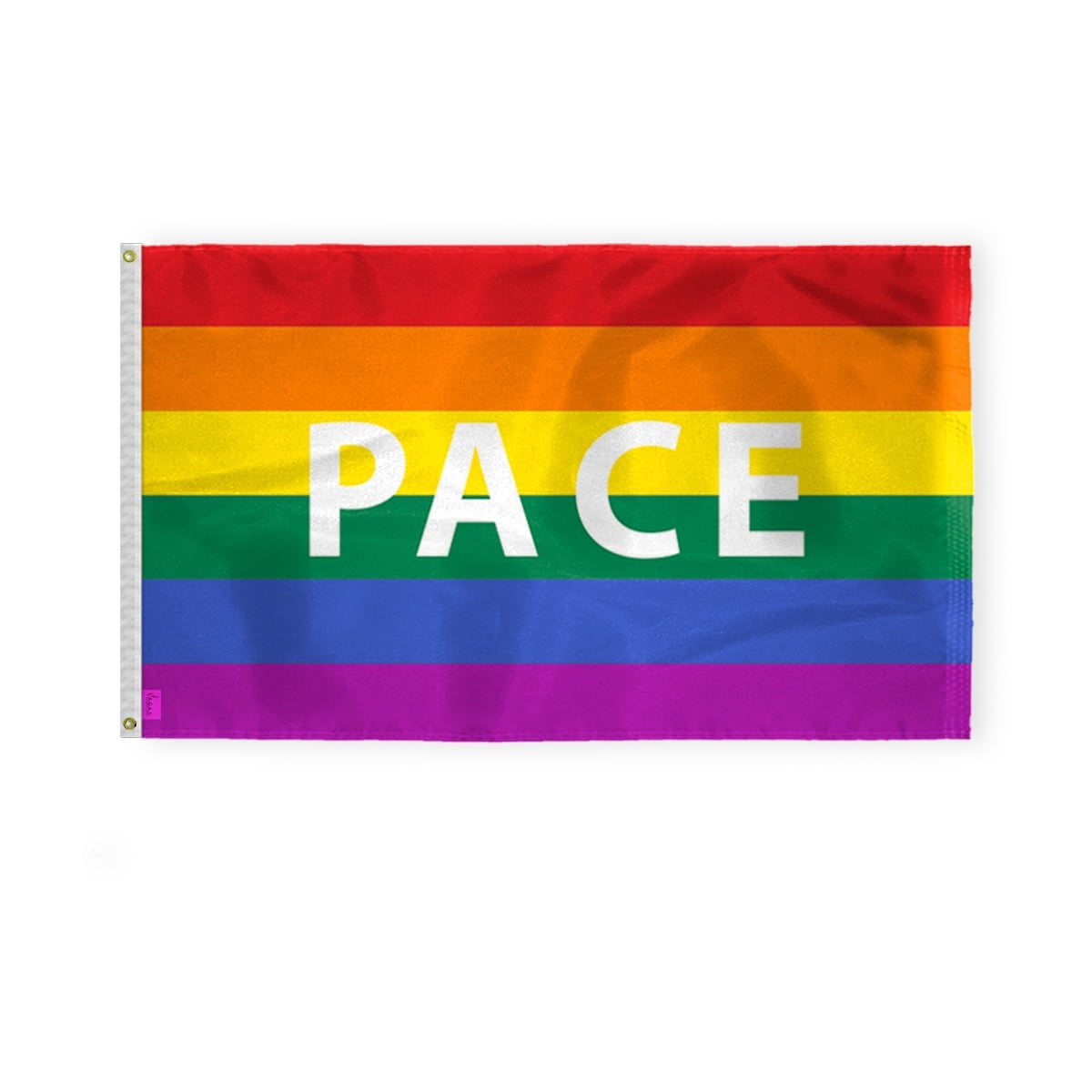 AGAS Pace Rainbow Flag 3x5 Ft - Printed 200D Nylon - Brass Grommets ...