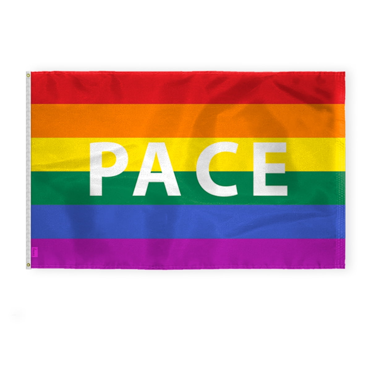 AGAS Pace Rainbow Pride Flag 4x6 Ft - Printed 200D Nylon - Brass ...