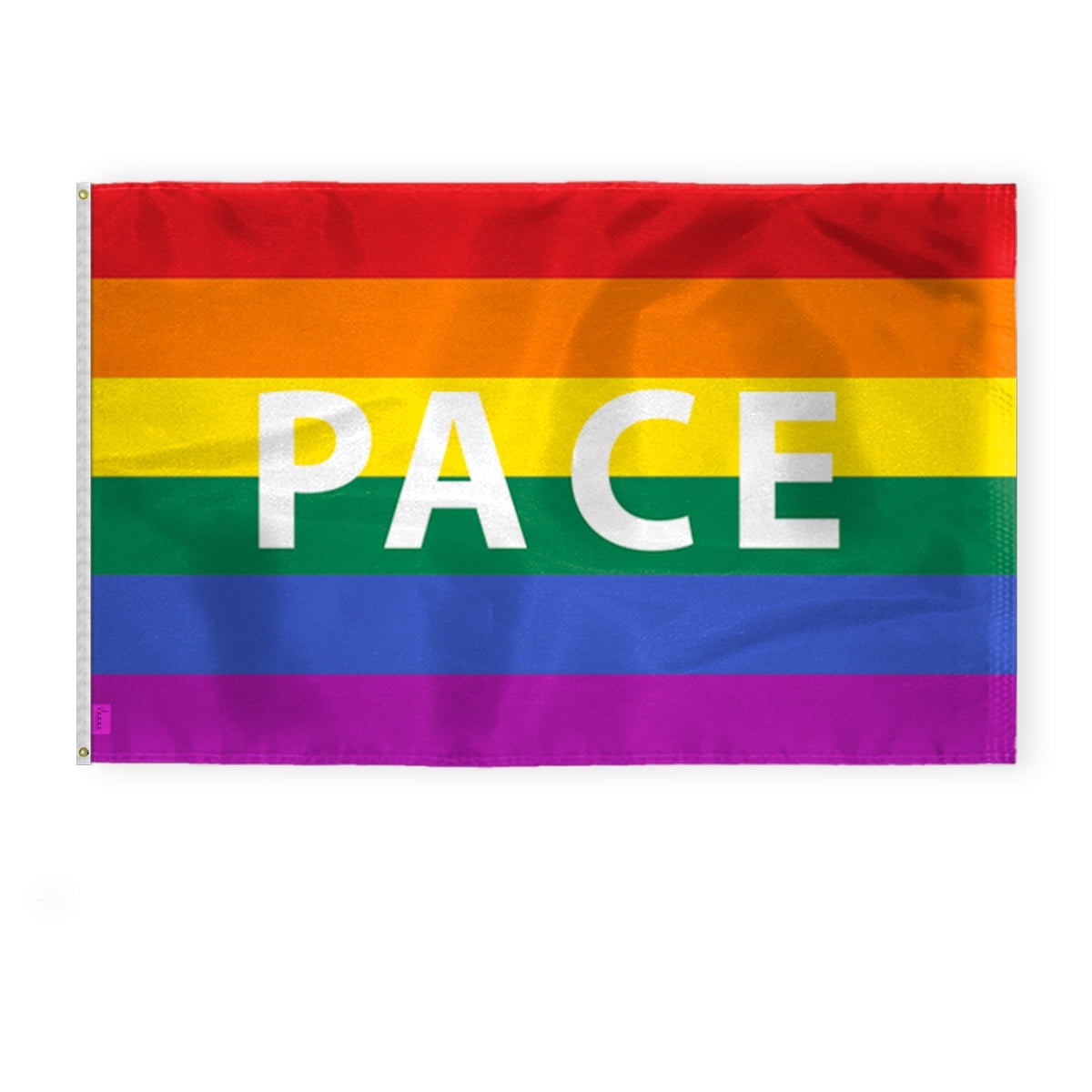 AGAS Pace Rainbow Pride Flag 5x8 Ft - Printed 200D Nylon - Brass ...