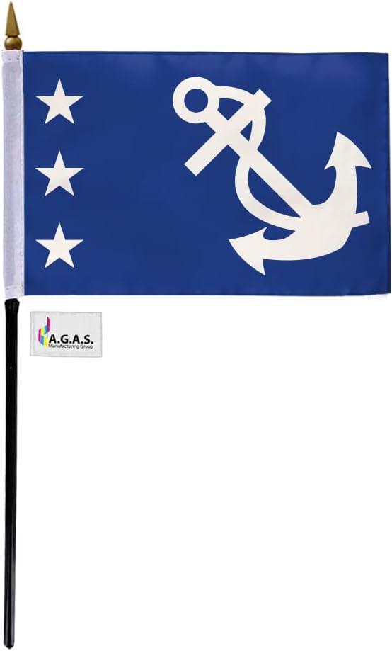 AGAS Past Commodore Officers Flag on Staff - 4 x 6 Inch - Printed ...