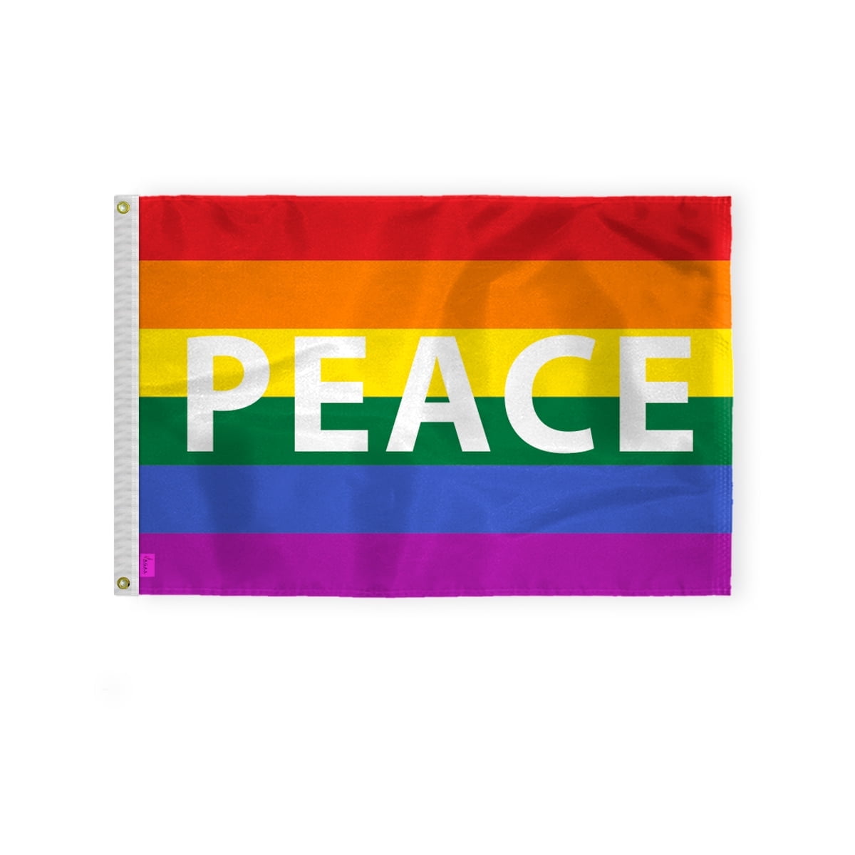 AGAS Peace Rainbow Flag 2x3 Ft - Printed 200D Nylon - Brass Grommets ...
