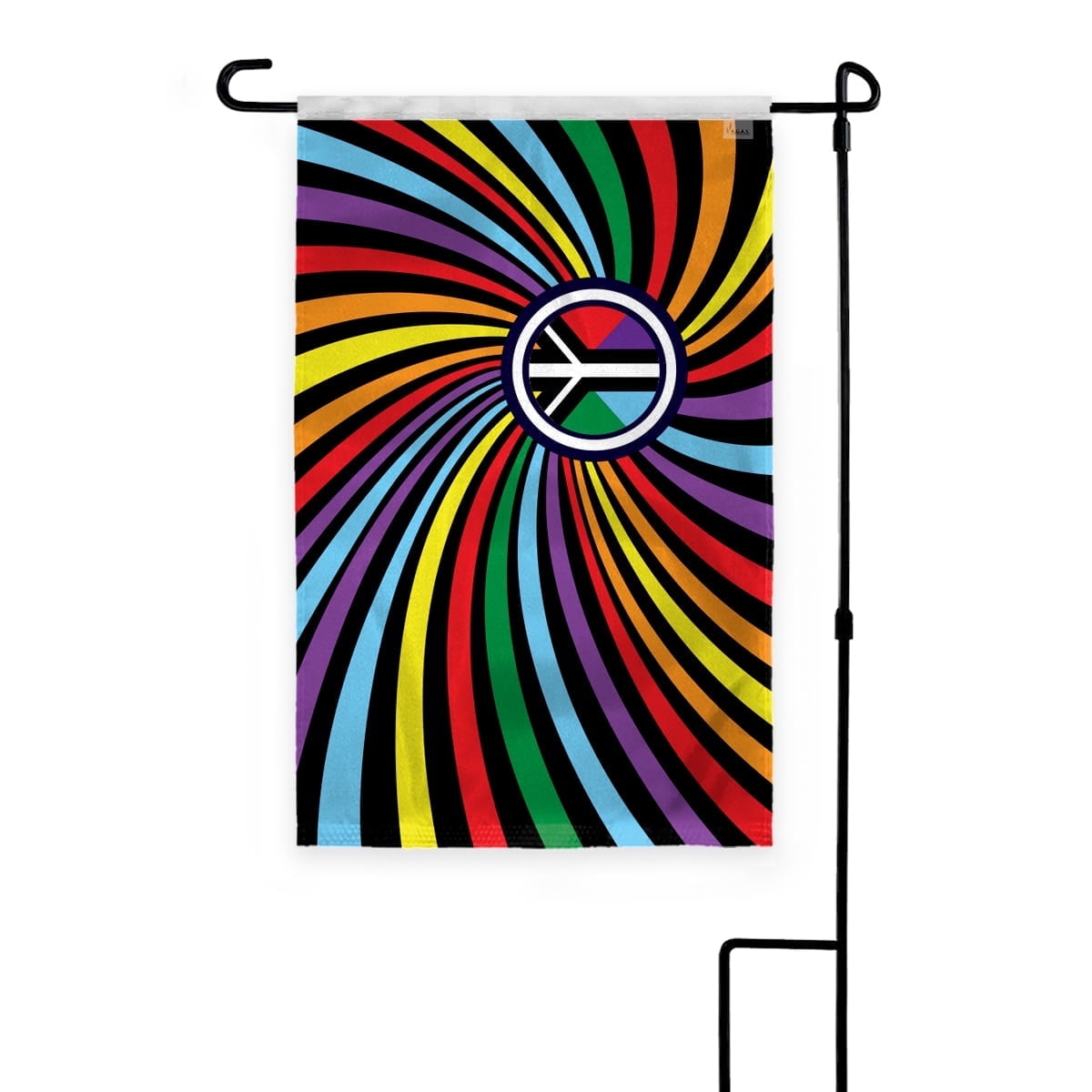AGAS Peace Swirl Rainbow Garden Flag 12x18 inch - Printed on Outdoor ...