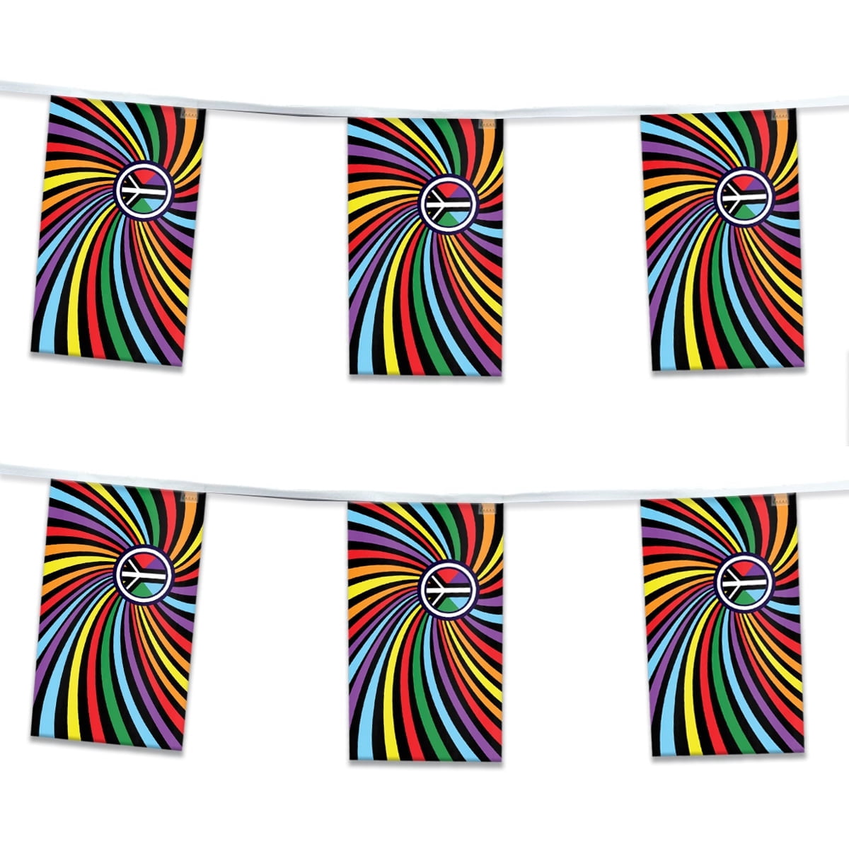 AGAS Peace Swirl Rainbow Streamers for Party 60 Ft long - 5 Mil Plastic ...