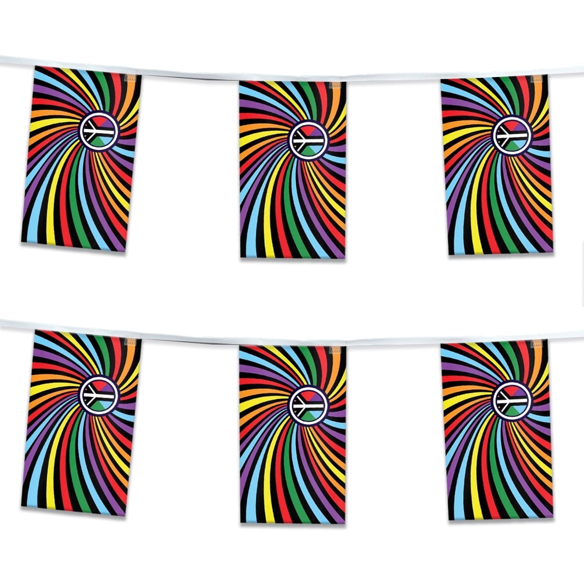 AGAS Peace Swirl Rainbow Streamers for Party 60 Ft long - 5 Mil Plastic ...