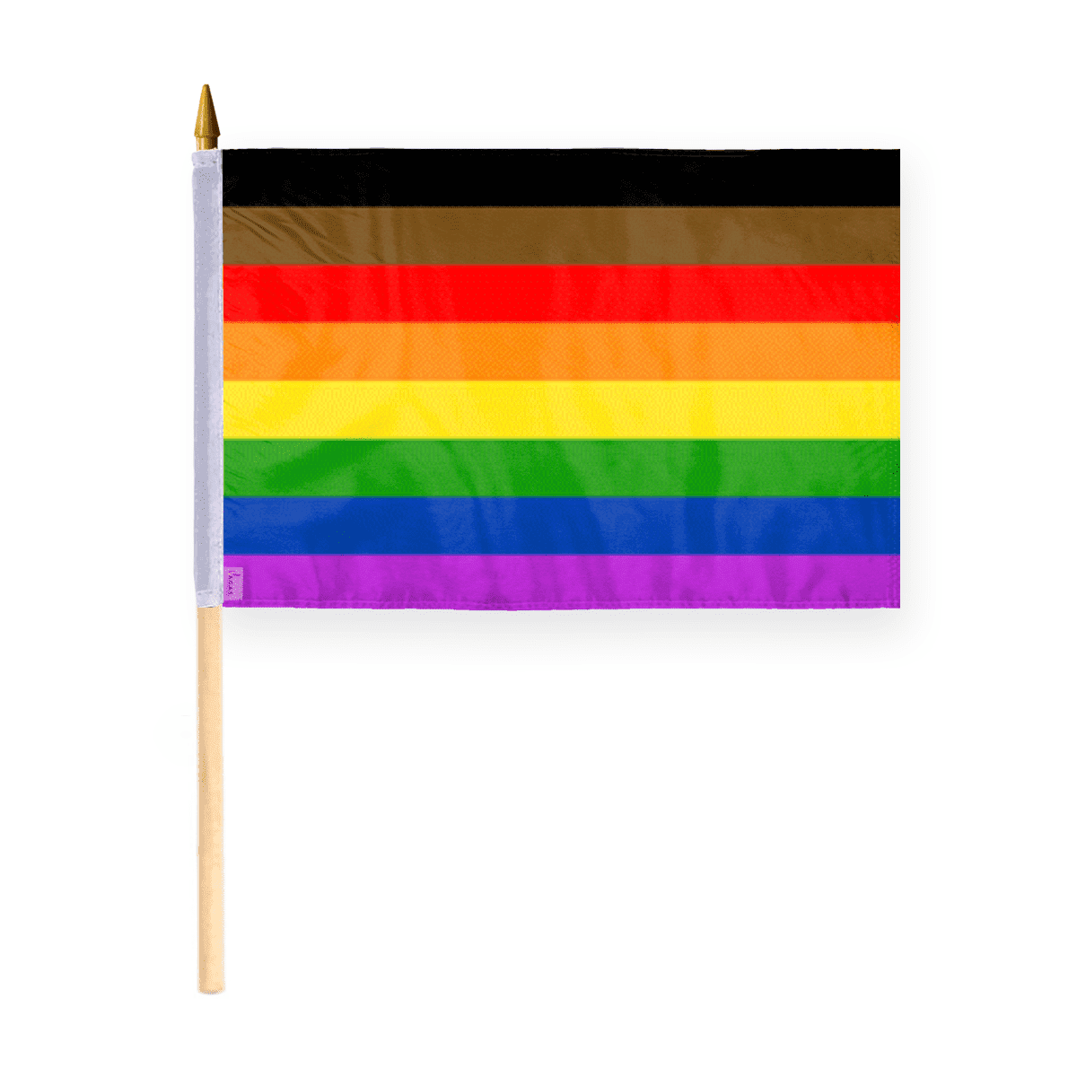 AGAS Philadelphia Rainbow Pride POC Stick Flag 12x18 inch Flag on a 24 ...