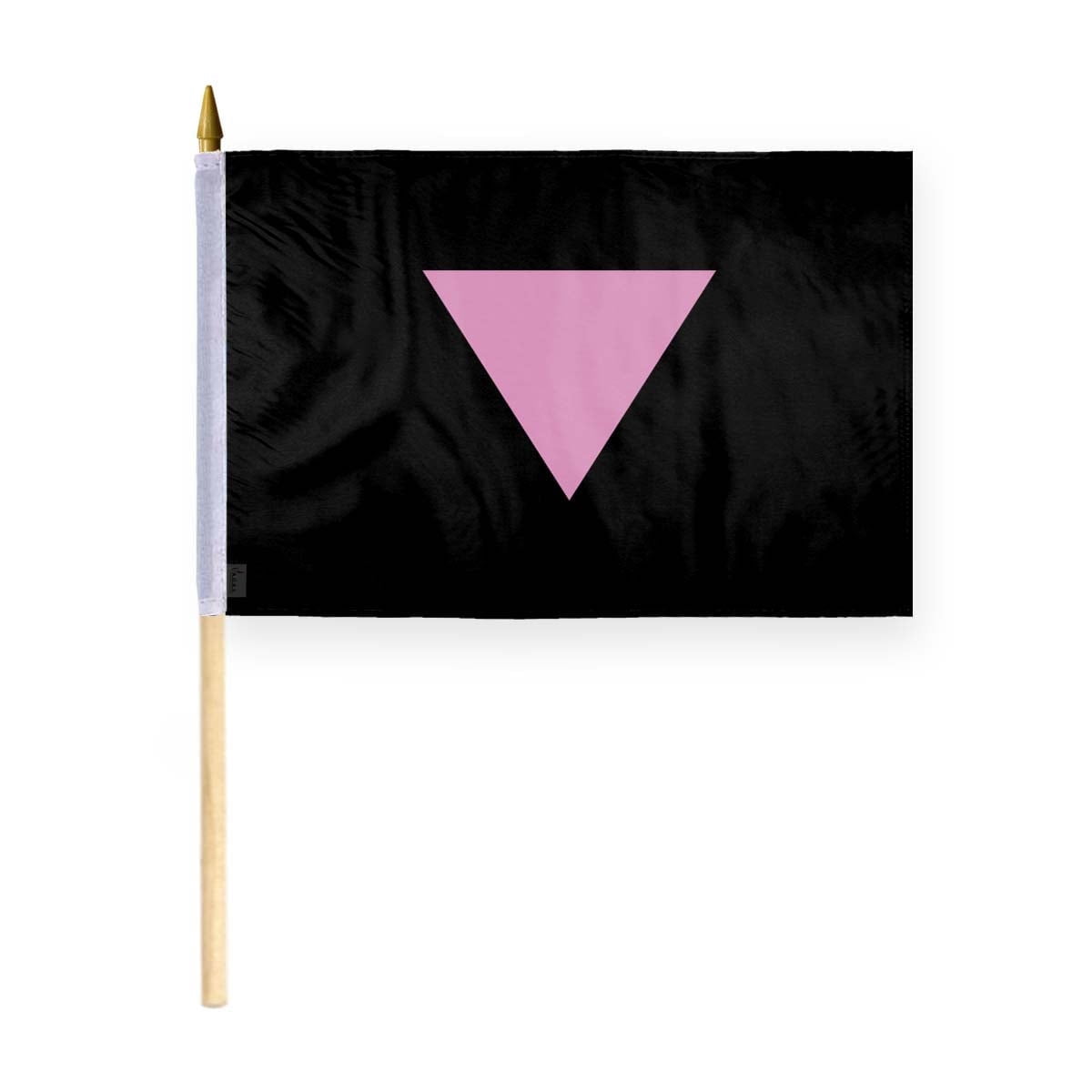 AGAS Pink Triangle Pride Stick Flag 12x18 inch Flag on a 24 inch Wooden ...