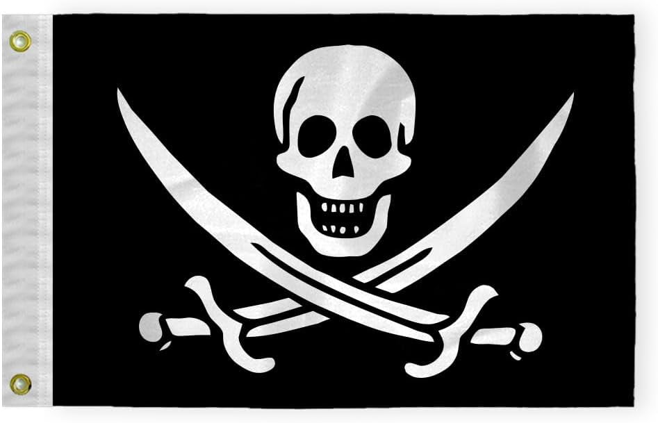 AGAS Pirate Jolly Roger Flag 12x18 Inches Calico Jack Pirate Flags for ...