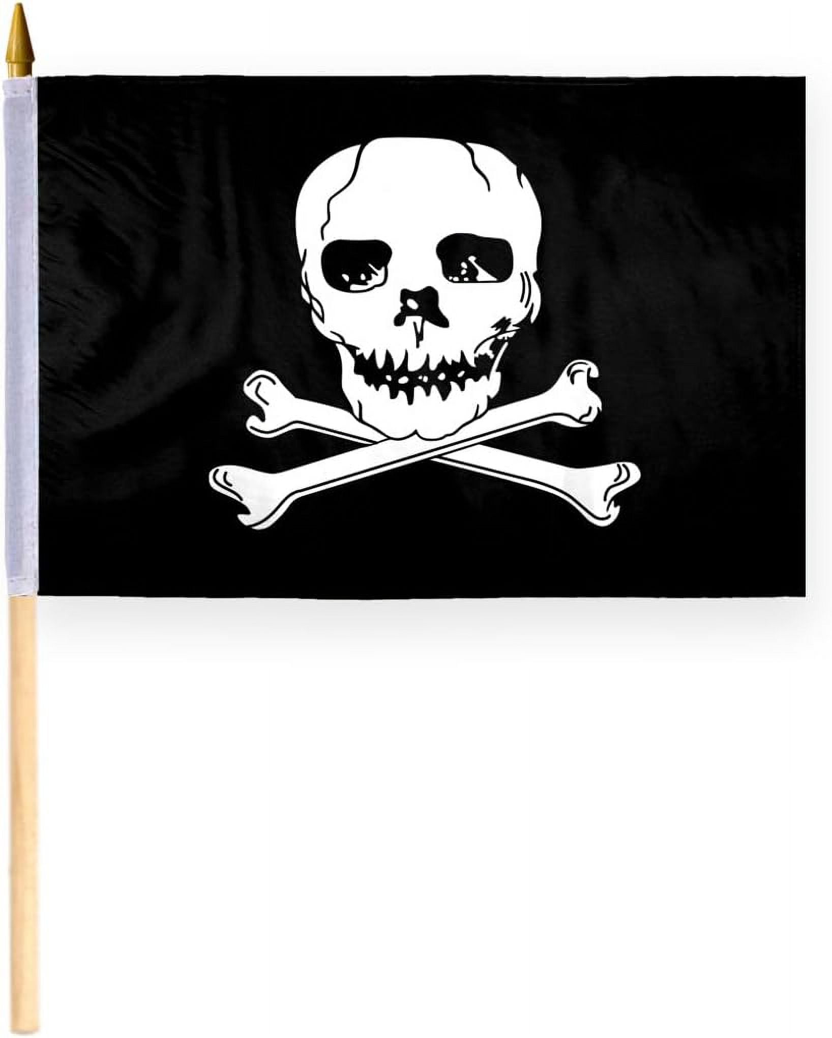 AGAS Pirate - Jolly Roger - Flag 12x18 inch Stick Flag - Polyester ...