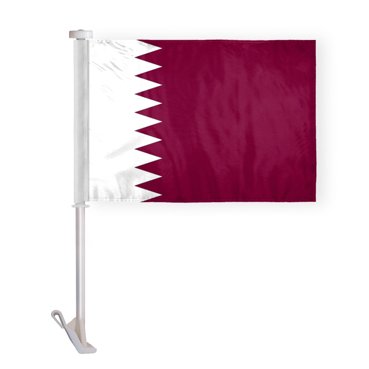 AGAS Qatar Car Flag Premium 10.5x15 inch Double Stitched Edges Double ...