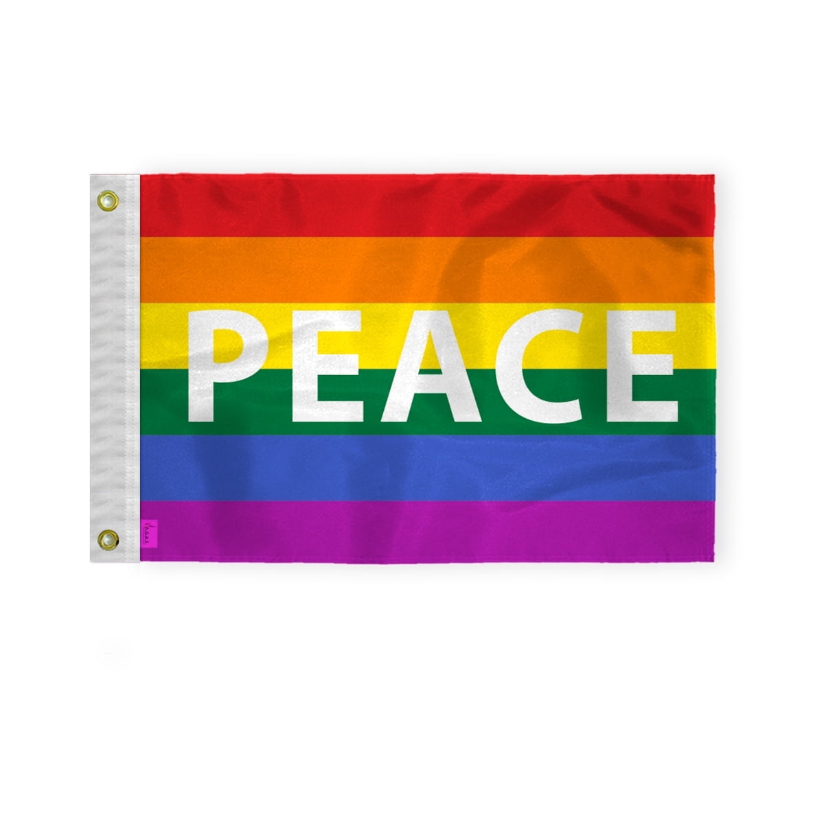 AGAS Rainbow Peace Boat Nautical Flag 12x18 Inch - Printed 200D Nylon ...