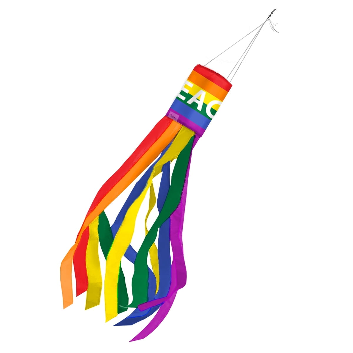 AGAS Rainbow Peace Pride 60 inch Column Windsock - Printed Single Sided ...