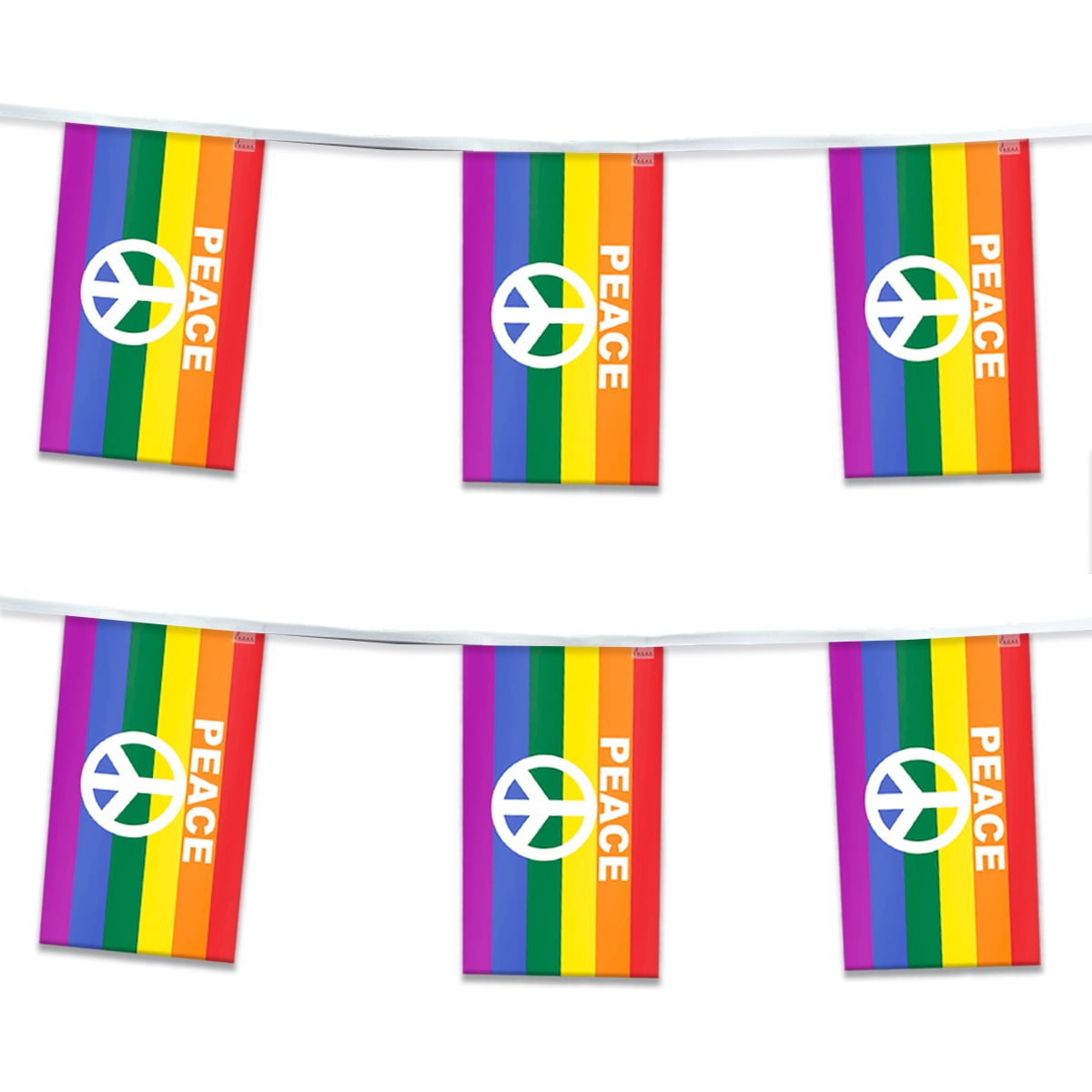 AGAS Rainbow Peace Sign Streamers for Party 60 Ft long - 5 Mil Plastic ...