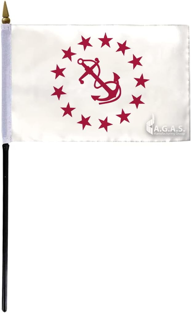 AGAS Rear Commodore Officers Flag on Staff - 4 x 6 Inch - Printed ...
