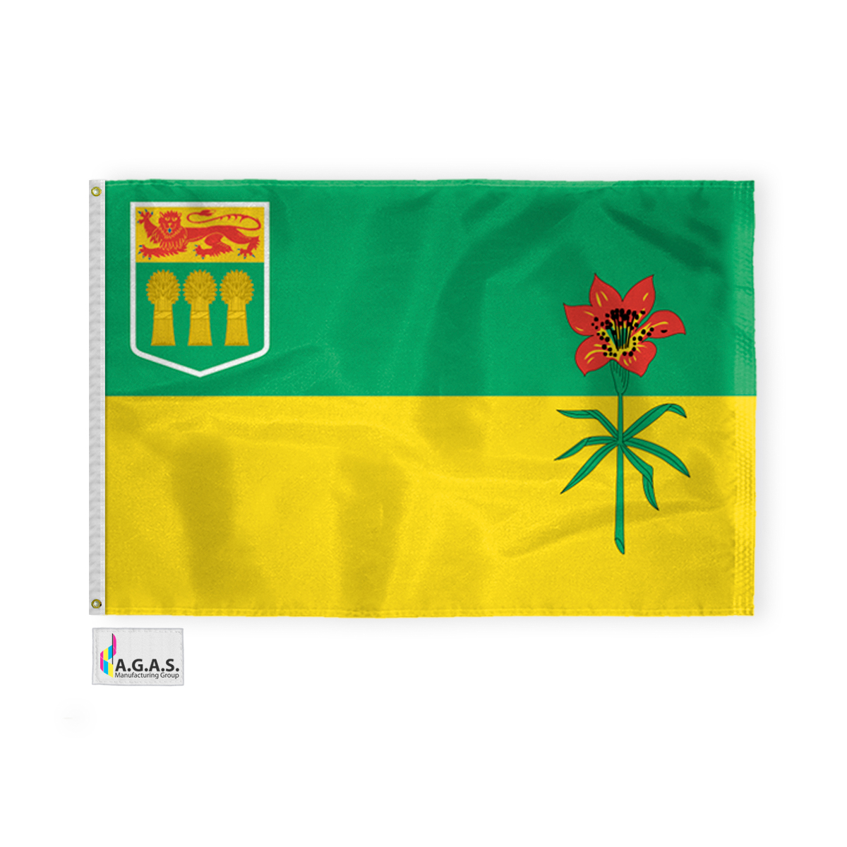 AGAS Saskatchewan Canada Flag 3 x 6 ft 200D Nylon Fabric Double ...