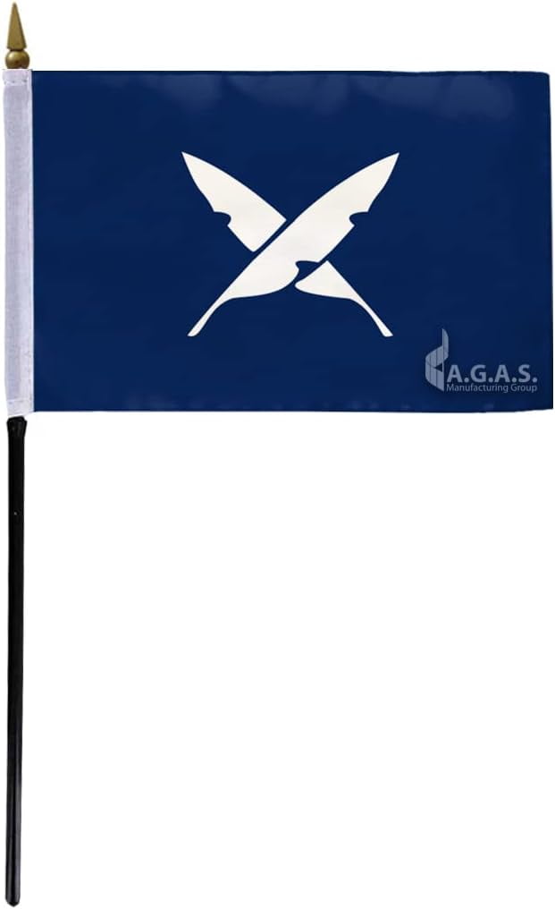 AGAS Secretary Officers Flag on Staff - 4 x 6 Inch - Printed Polyester ...