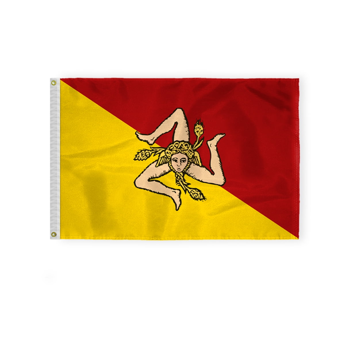 AGAS Sicily Flag 2x3 ft Nylon Fabric Double Stitched Canvas Header ...