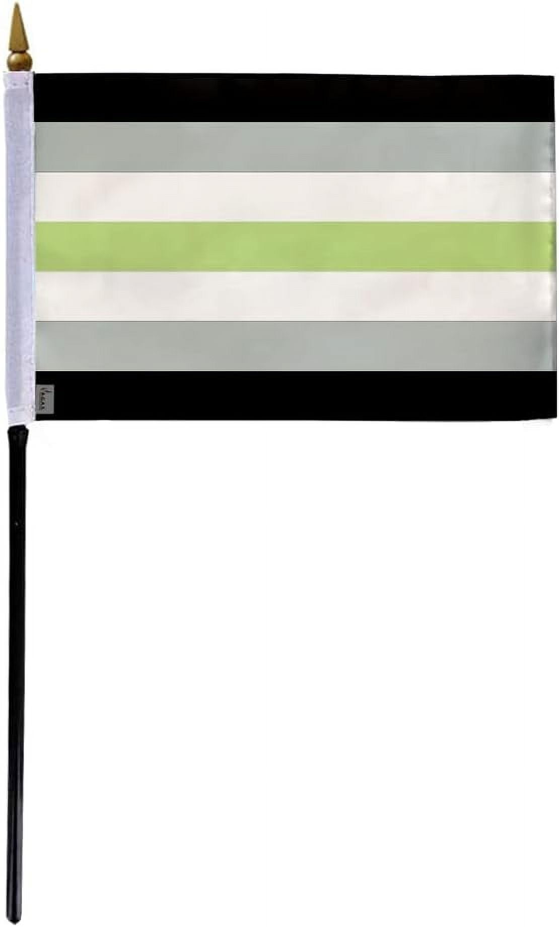 AGAS Small Agender Pride Flag 4x6 inch Flag on a 11 inch Plastic Stick ...