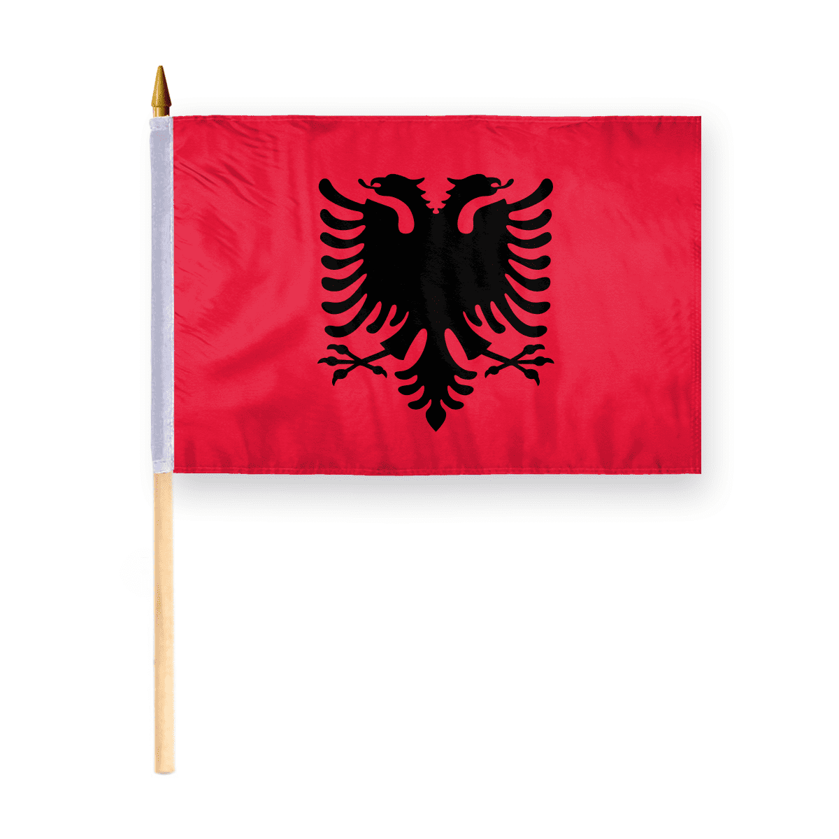 AGAS Small Albania Country Flag 12x18 inch mounted onto 24 inch Wood ...