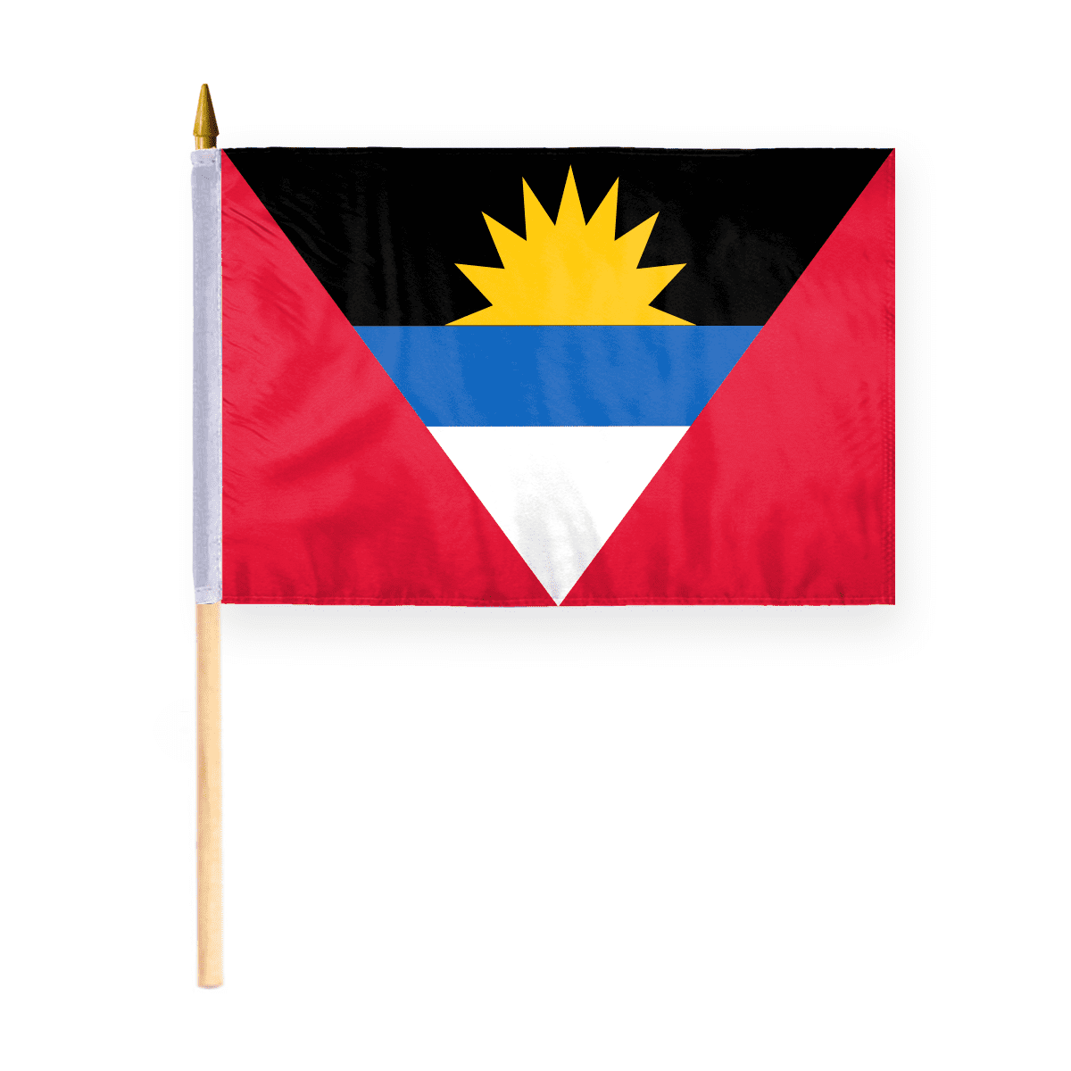 AGAS Small Antigua & Barbuda Flag 12x18 inch mounted onto 24 inch Wood ...