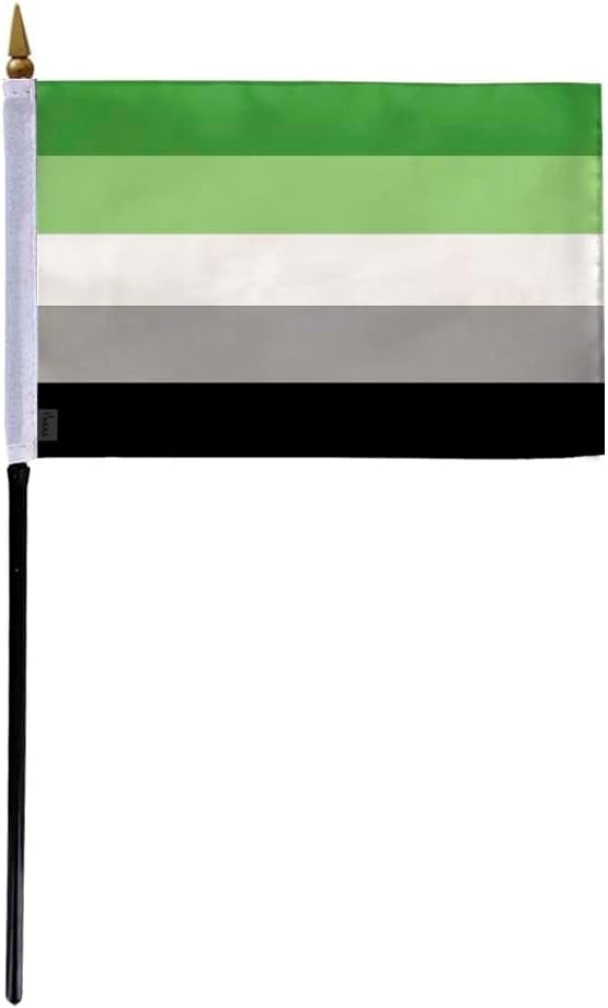 AGAS Small Aromantic Pride Flag 4x6 inch Flag on a 11 inch Plastic ...
