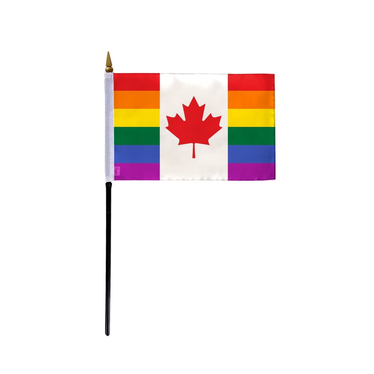 AGAS Small Canada Pride Flag 4x6 inch Flag on a 11 inch Plastic Stick ...
