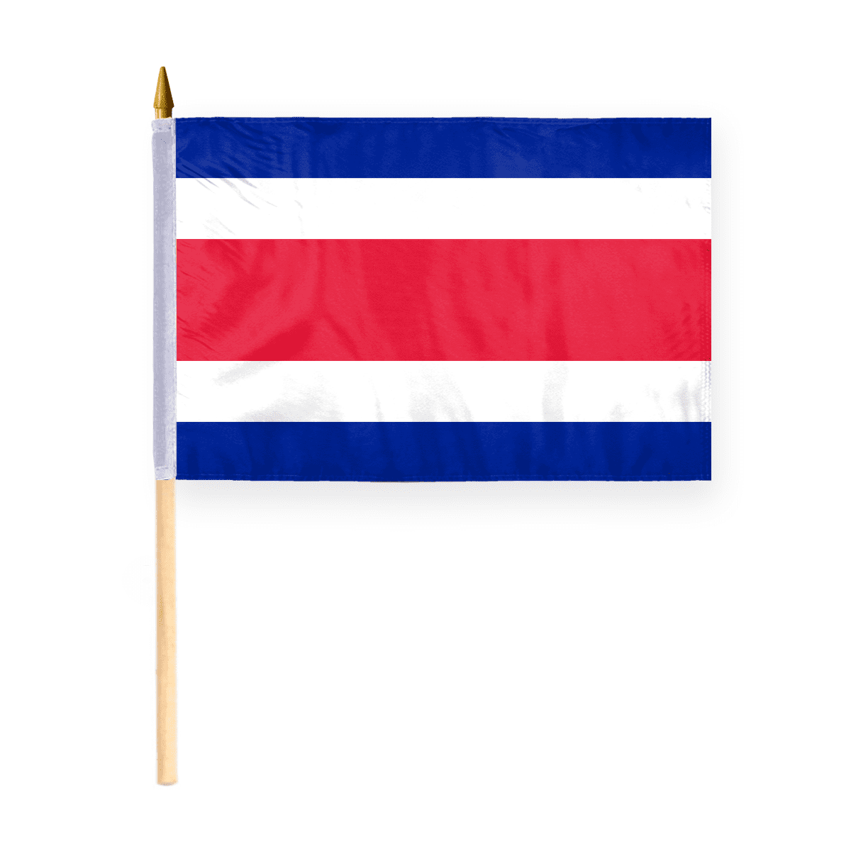 AGAS Small Costa Rica Flag 12x18 inch mounted onto 24 inch Wood Pole ...