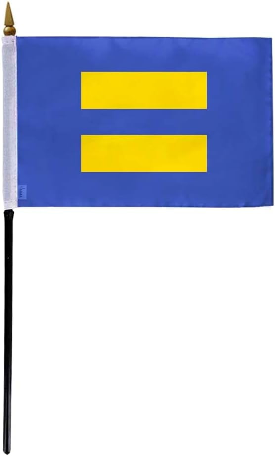 AGAS Small Equality Pride Flag 4x6 inch Flag on a 11 inch Plastic Stick ...