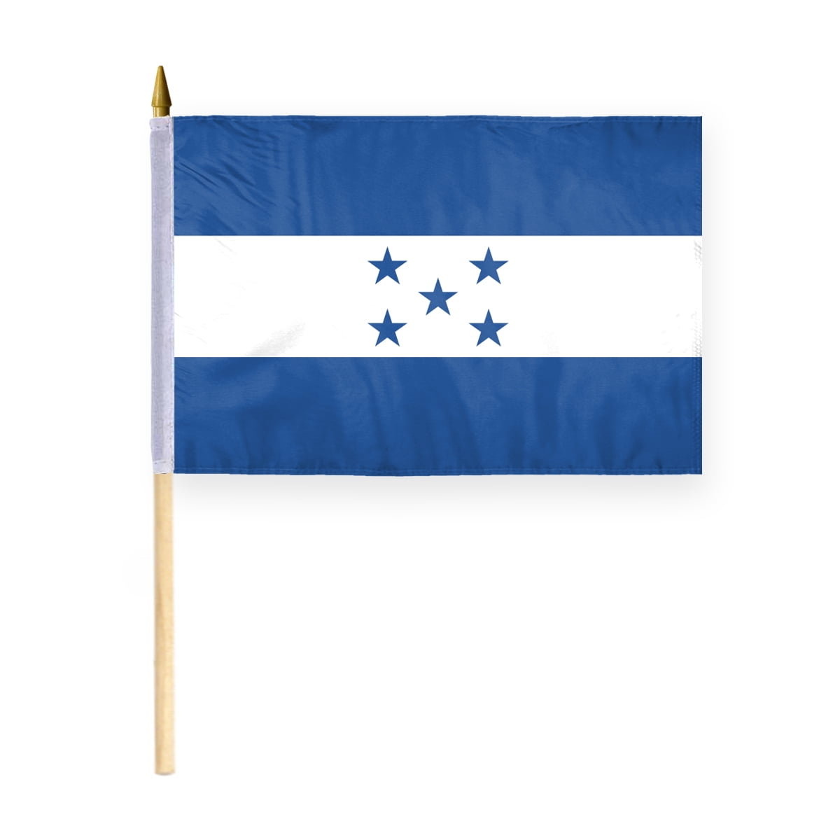 AGAS Small Honduras 12x18 inch Flag mounted onto 24 inch Wood Pole ...