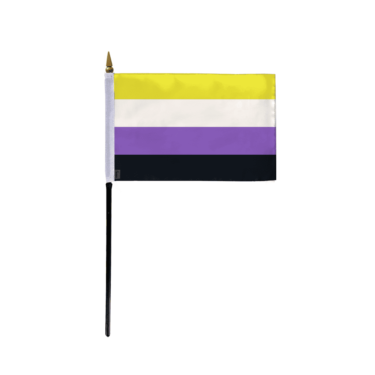 AGAS Small Non Binary Pride Flag 4x6 inch Flag on a 11 inch Plastic ...