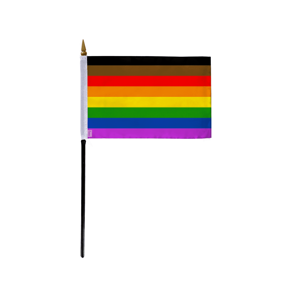 AGAS Small Philadelphia Rainbow Pride POC Flag 4x6 inch Flag on a 11 ...