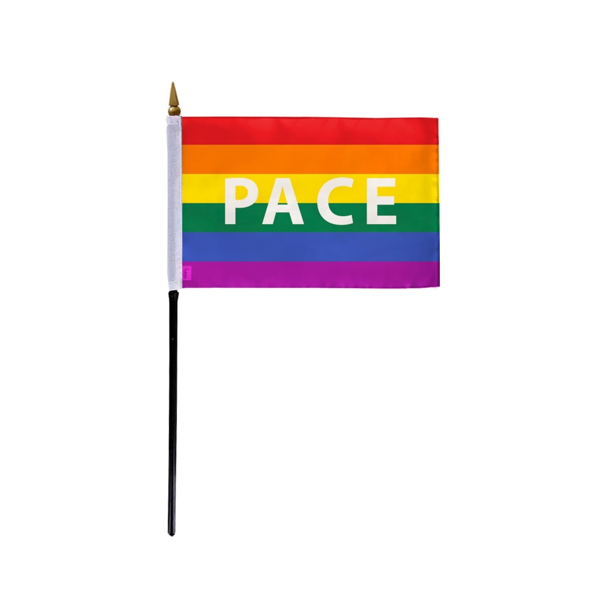 AGAS Small Rainbow Pace Letter Pride Flag 4x6 inch Flag on a 11 inch ...