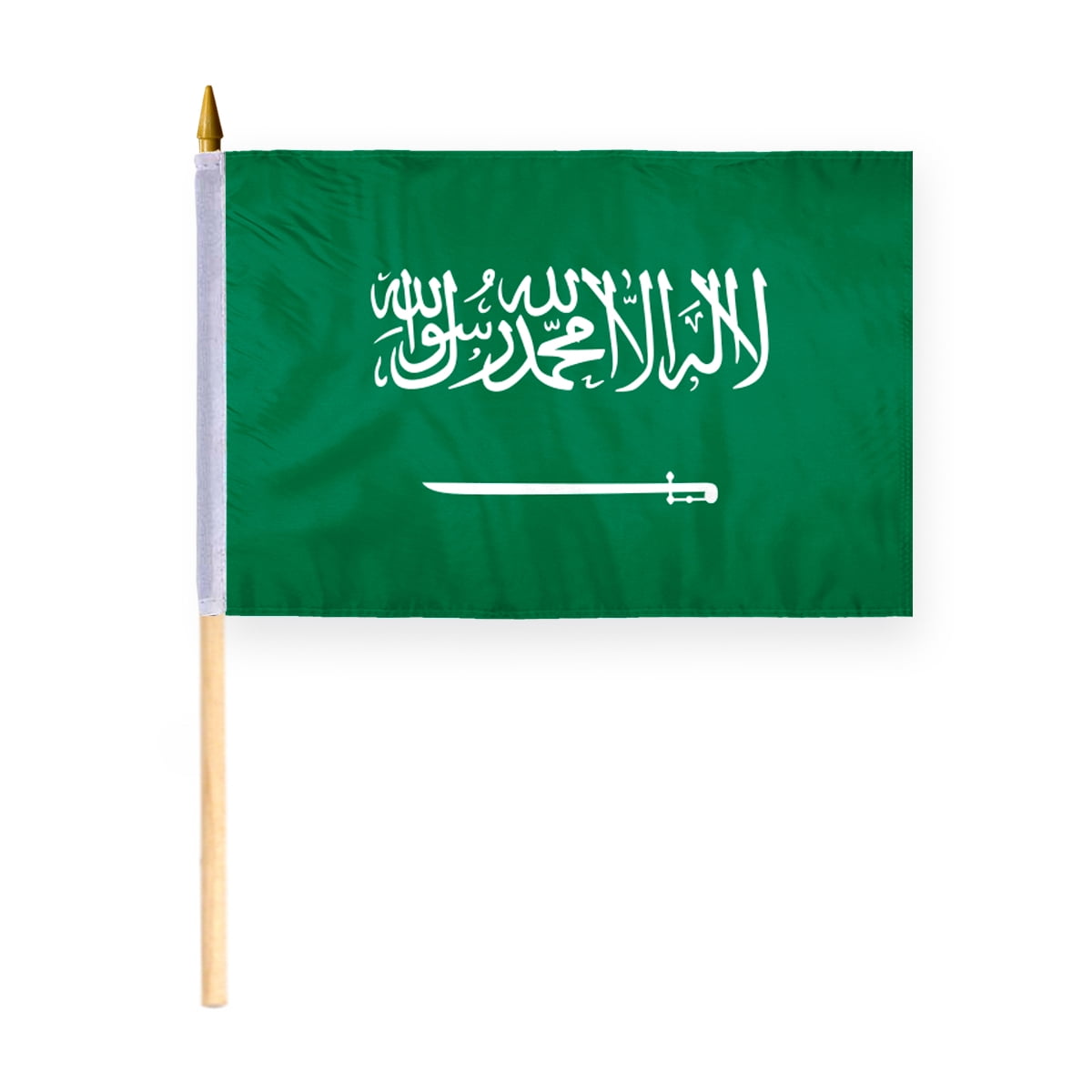 AGAS Small Saudi Arabia Flag 12x18 inch - 24 inch Wood Pole Polyester ...