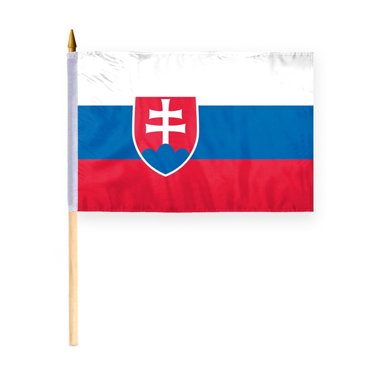AGAS Small Slovakia Flag 12x18 inch - 24 inch Wood Pole Polyester ...