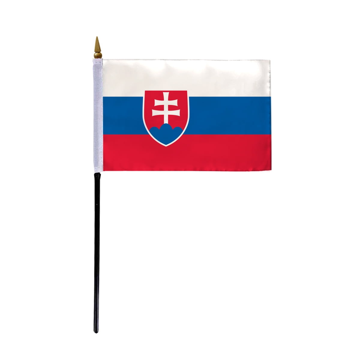 AGAS Small Slovakia Flag 4x6 inch - 11 inch Plastic Pole Polyester ...