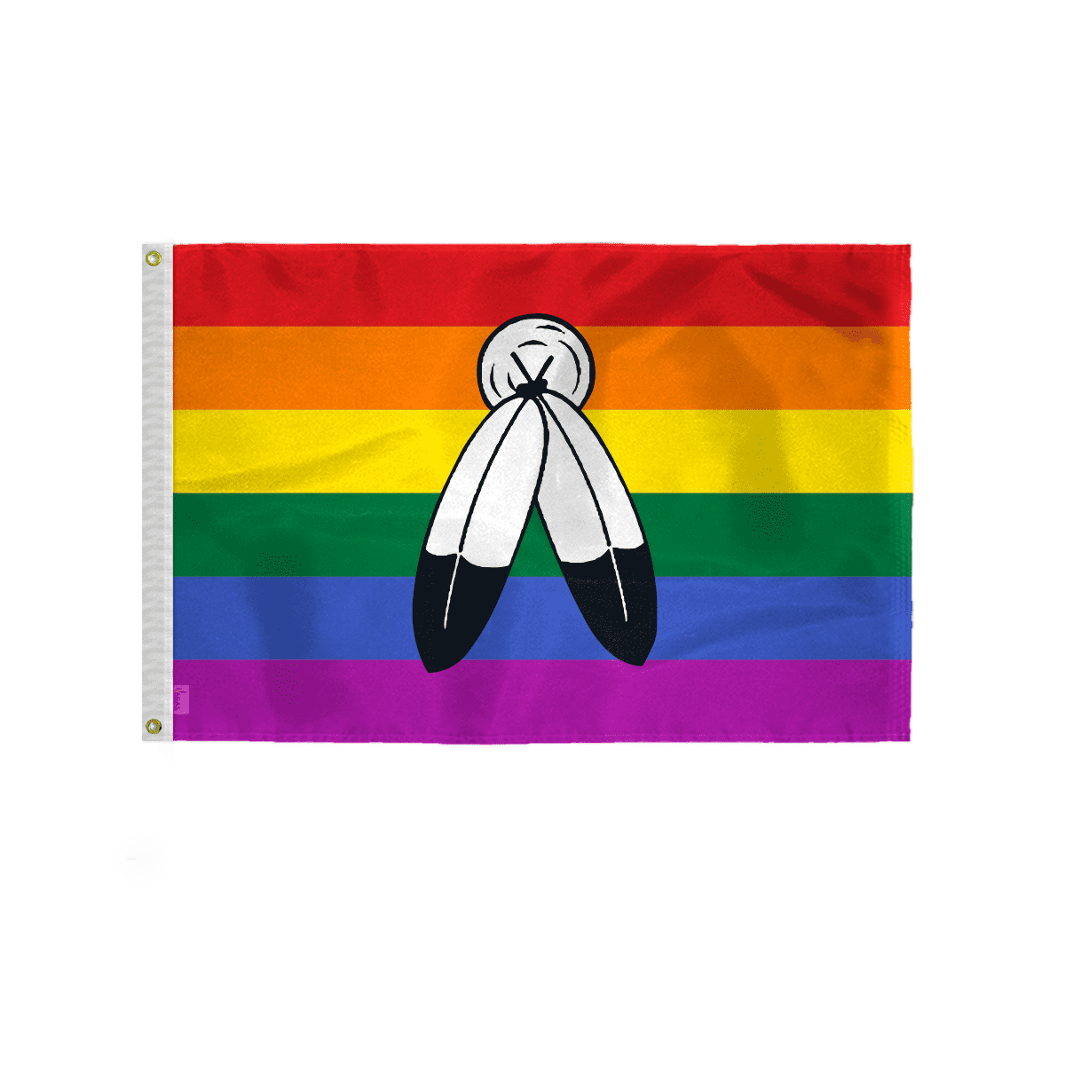 AGAS Small Two-Spirit Rainbow Pride Flag 2x3 Ft - Double Sided Printed ...