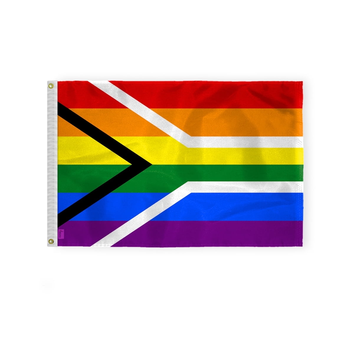 AGAS South Africa Rainbow Gay Pride Flag 2x3 Ft - Printed 200D Nylon ...