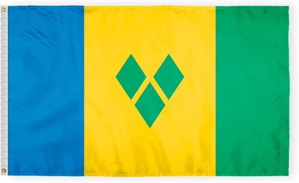 AGAS St Vincent Flag 3x5 ft 200D Nylon Fabric Double Stitched Canvas ...