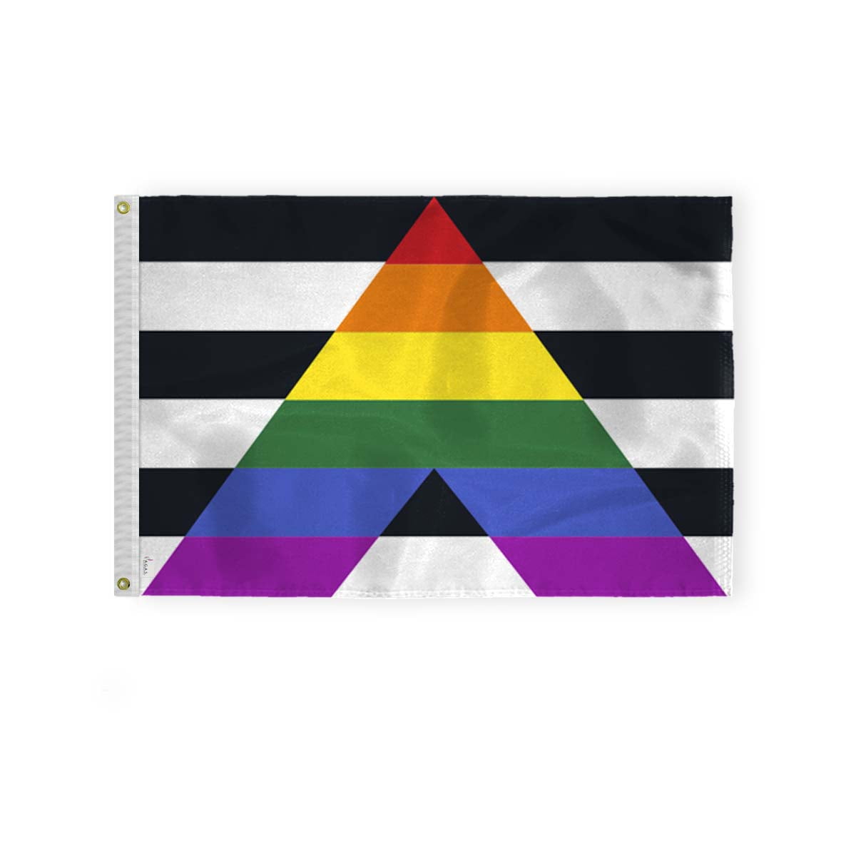 AGAS Straight Ally Rainbow Flag 2x3 Ft - Printed 200D Nylon - Brass ...