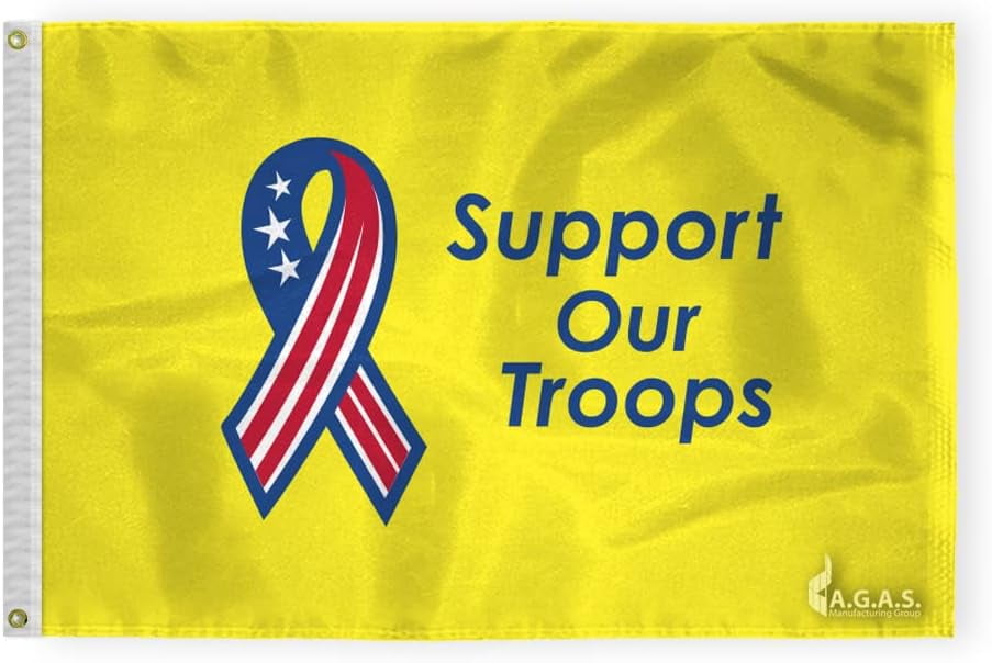 AGAS Support our Troops Flag - 2x3 Ft - Printed Single Sided 200D Nylon ...