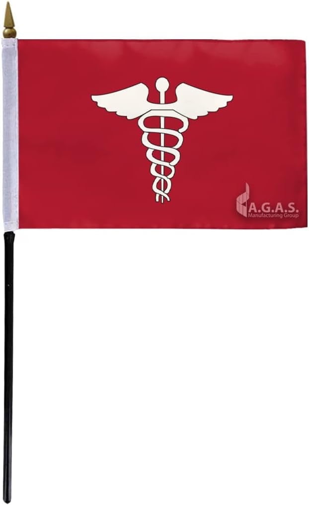 AGAS Surgeon Officers Flag on Staff - 4 x 6 Inch - Printed Polyester ...