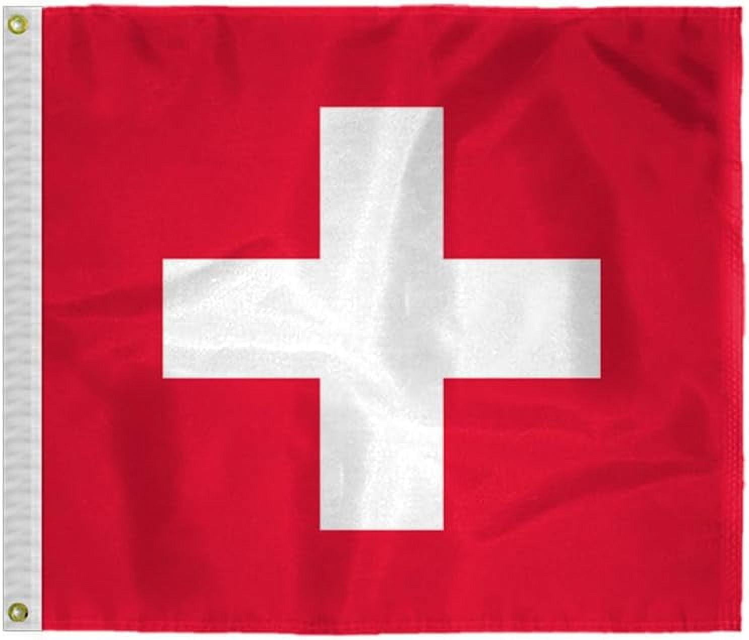 AGAS Switzerland Flag 4' x 4' Ft 200D Nylon Premium Outdoor Swiss Flag ...