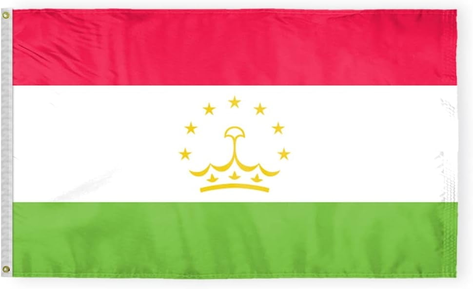 AGAS Tajikistan Flag 3x5 ft 200D Nylon Fabric Double Stitched Canvas ...