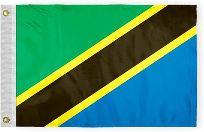 AGAS Tanzania Courtesy Flag 12x18 inch Mini Tanzanian Flag Outdoor 200D ...