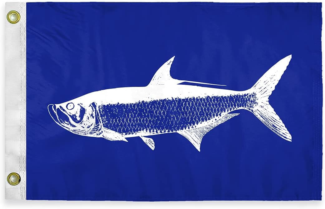 AGAS Tarpon Novelty Boat Flag - 12 x 18 inch - Double Sided Printed ...