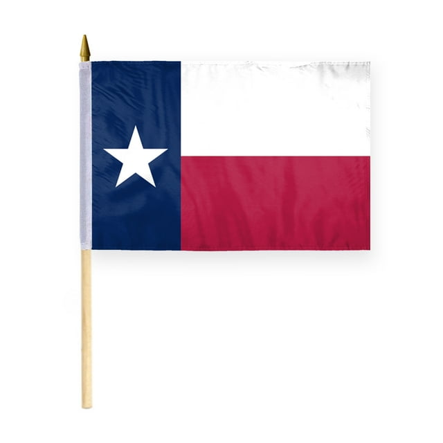 AGAS Texas Stick Flag 12x18 Inch with 24 inch Wood Pole - Printed ...