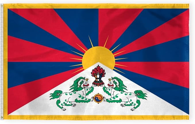 AGAS Tibet Flag 5x8 ft 200D Nylon 6 Needle Lock Stitched Fly Hem Never ...