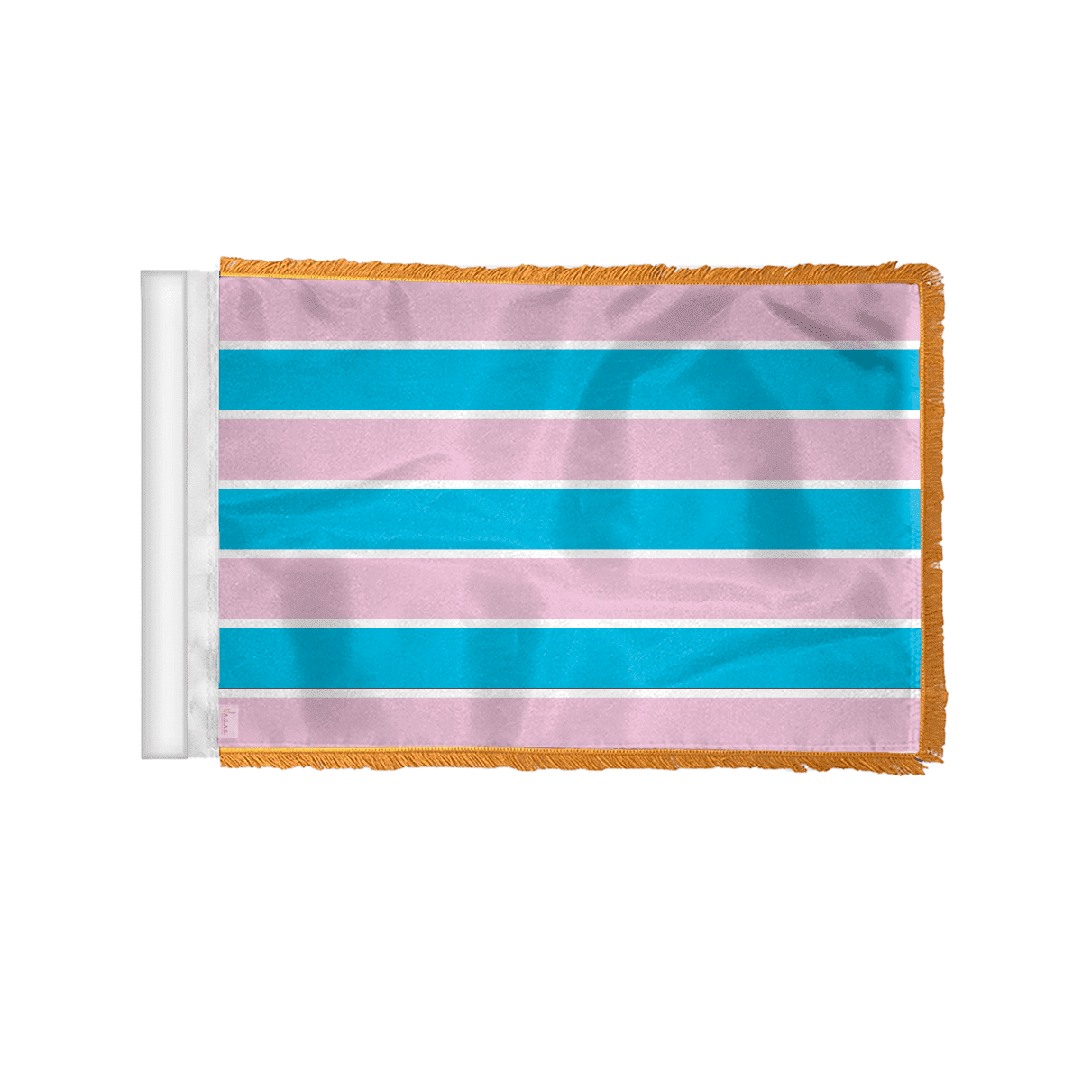 AGAS Transsexual Pride Antenna Aerial Flag For Cars with Gold Fringe ...