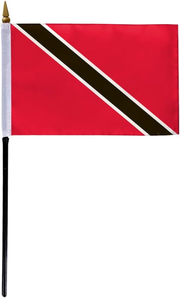 AGAS Trinidad and Tobago Flag 4x6 inch - 11" Plastic Pole 100% ...