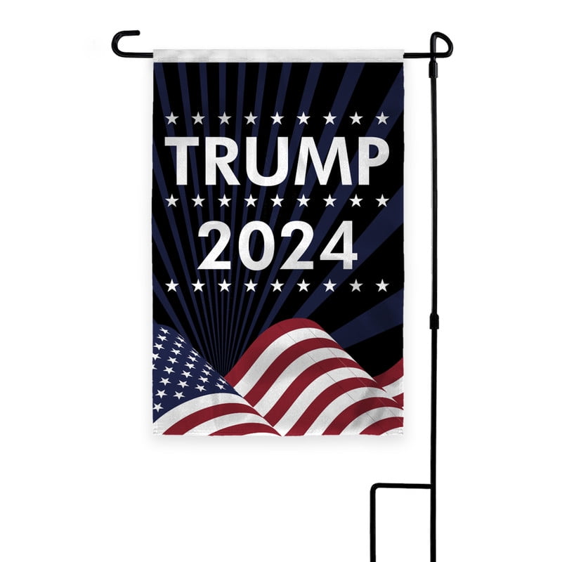 AGAS Trump Garden Flag - Black - 12x18 Inch 200D Nylon with 12" Pole ...