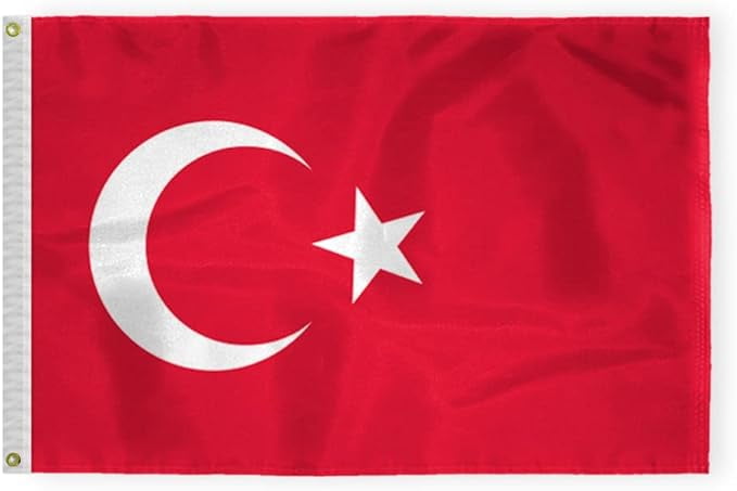 AGAS Turkey Flag 3x5 ft Double Stitched Hem 100% Polyester Metal ...